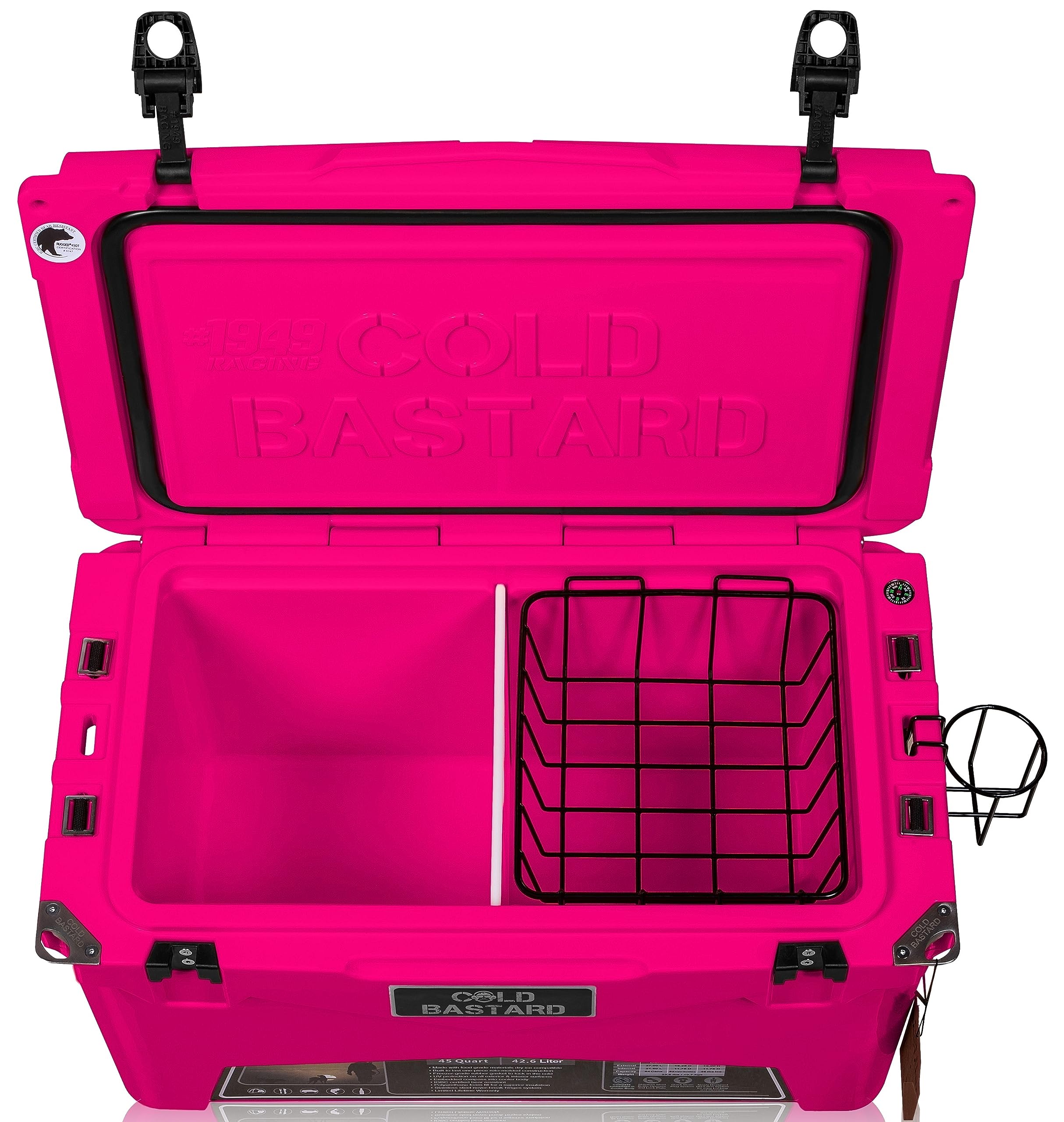 COLD BASTARD COOLERS 45QT Cold Bastard Rugged+ Pink NEON Best Premium Ice Chest Cooler Accessories Free S&H, CB45-PN