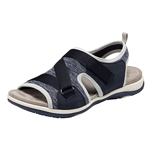 Earth Origins Women’s Saco Sandals for Casual, Walking and Everyday - Navy - 9.5 Wide