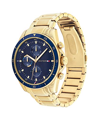 Tommy Hilfiger Men's Qtz Multifunction Stainless Steel and Bracelet Casual Watch, Color: Gold (Model: 1791834)