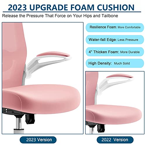 Mimoglad Office Chair, High Back Ergonomic Desk Chair with Adjustable Lumbar Support and Headrest, Swivel Task Chair with flip-up Armrests for Guitar Playing, 5 Years Warranty