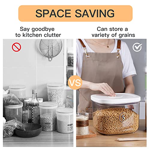 LivLab 10 Lbs Storage Container Bin Rice Dispenser with Measuring Cup Food Cereal Container Bins Household for Kitchen Pantry Organization