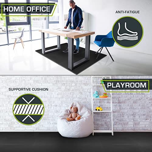ProsourceFit Extra Thick Puzzle Exercise Mat 1", EVA Foam Interlocking Tiles for Protective, Cushioned Workout Flooring for Home and Gym Equipment, Black 3-Pack (18 tiles)