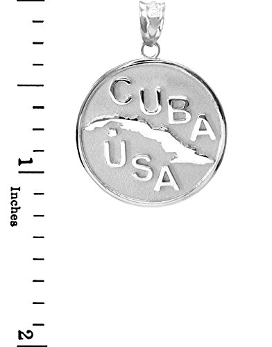 Claddagh Gold Solid 925 Sterling Silver CUBA-USA Medallion Charm Pendant