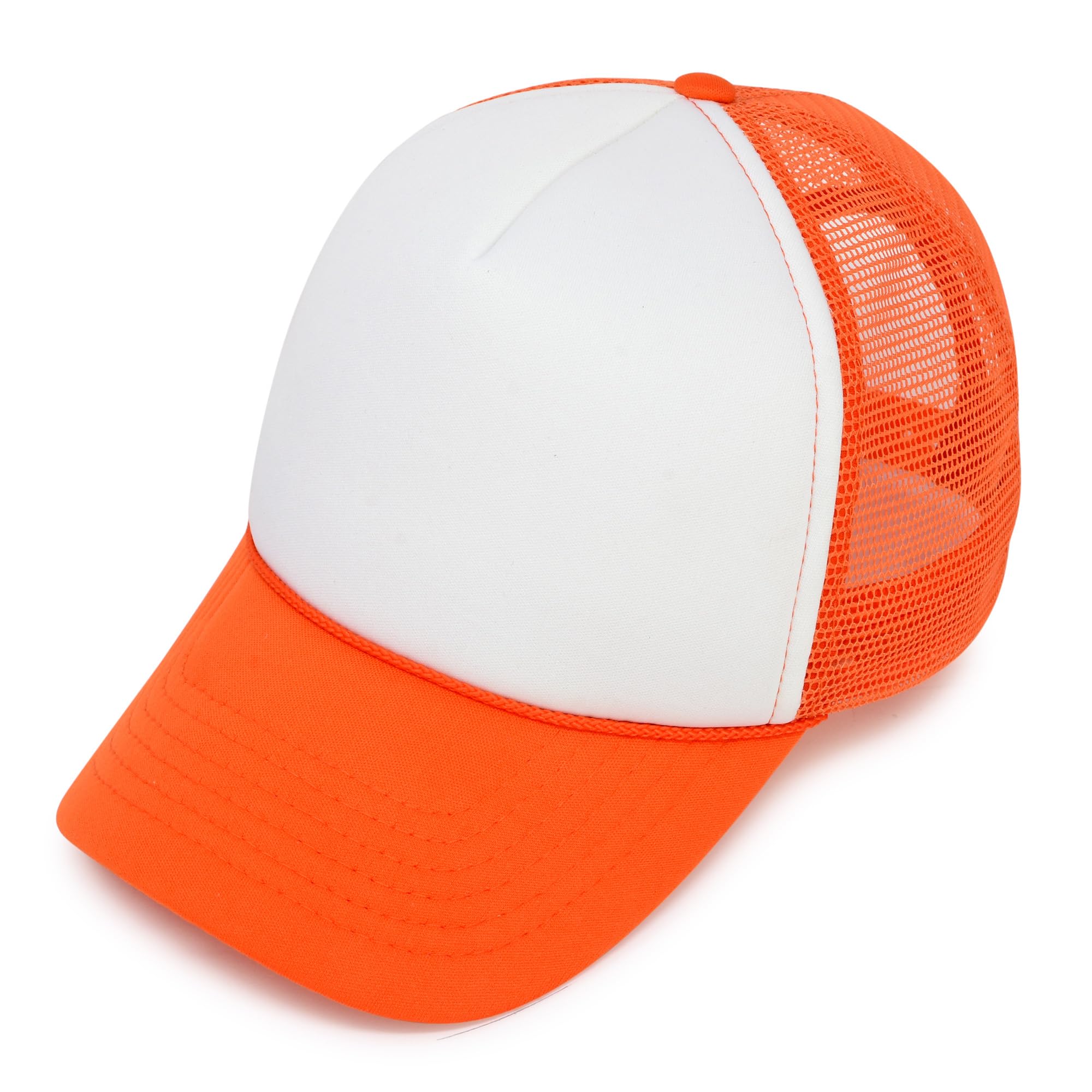 DALIX Two Tone Trucker Cap in Orange and White Hat