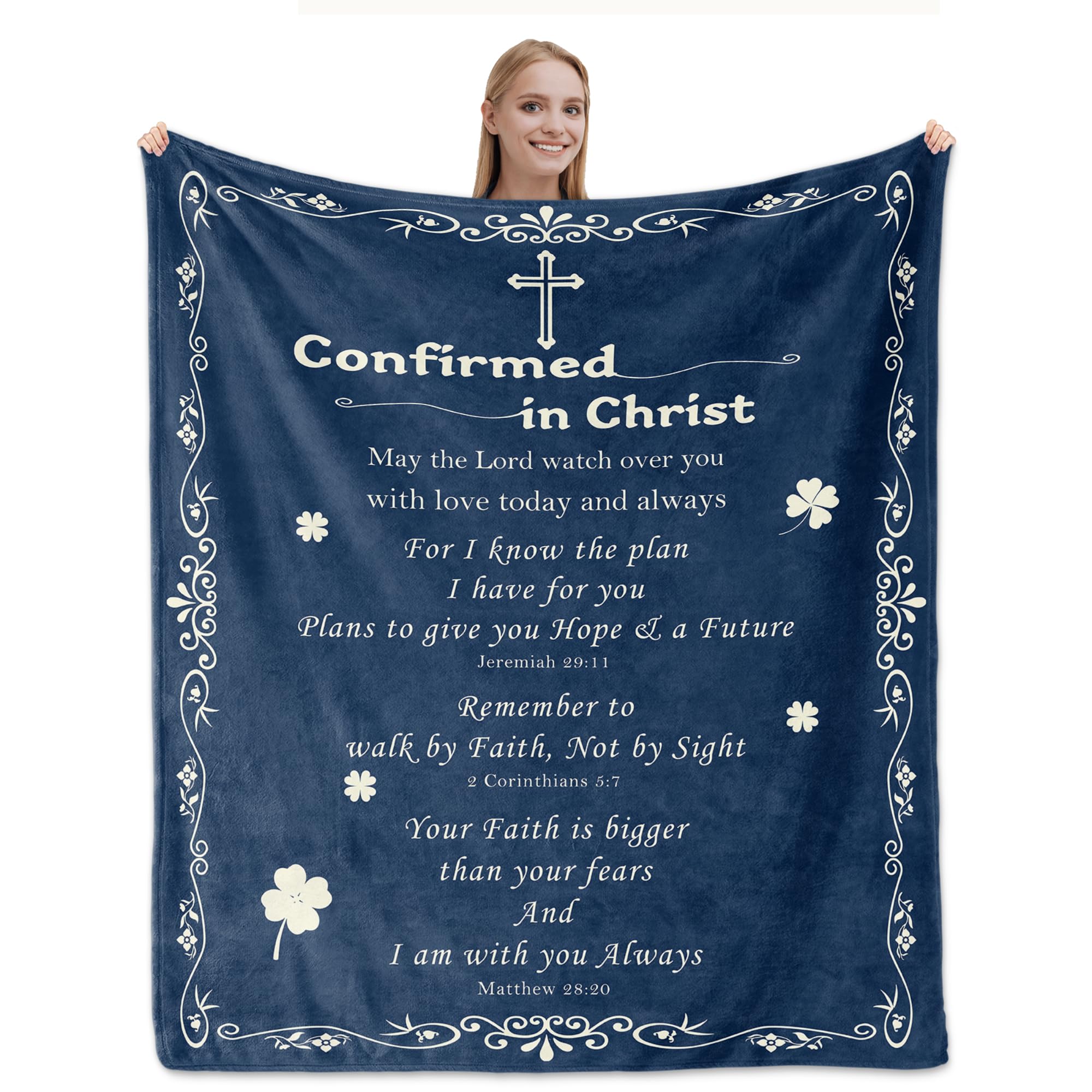 LekinGift Confirmation Gifts for Teenage Boys Girls, Confirmation Gifts for Catholics Blanket 60"X50", Confirmation Gifts Presents for Teen Girls Boys, Confirmation Gifts Decorations Present