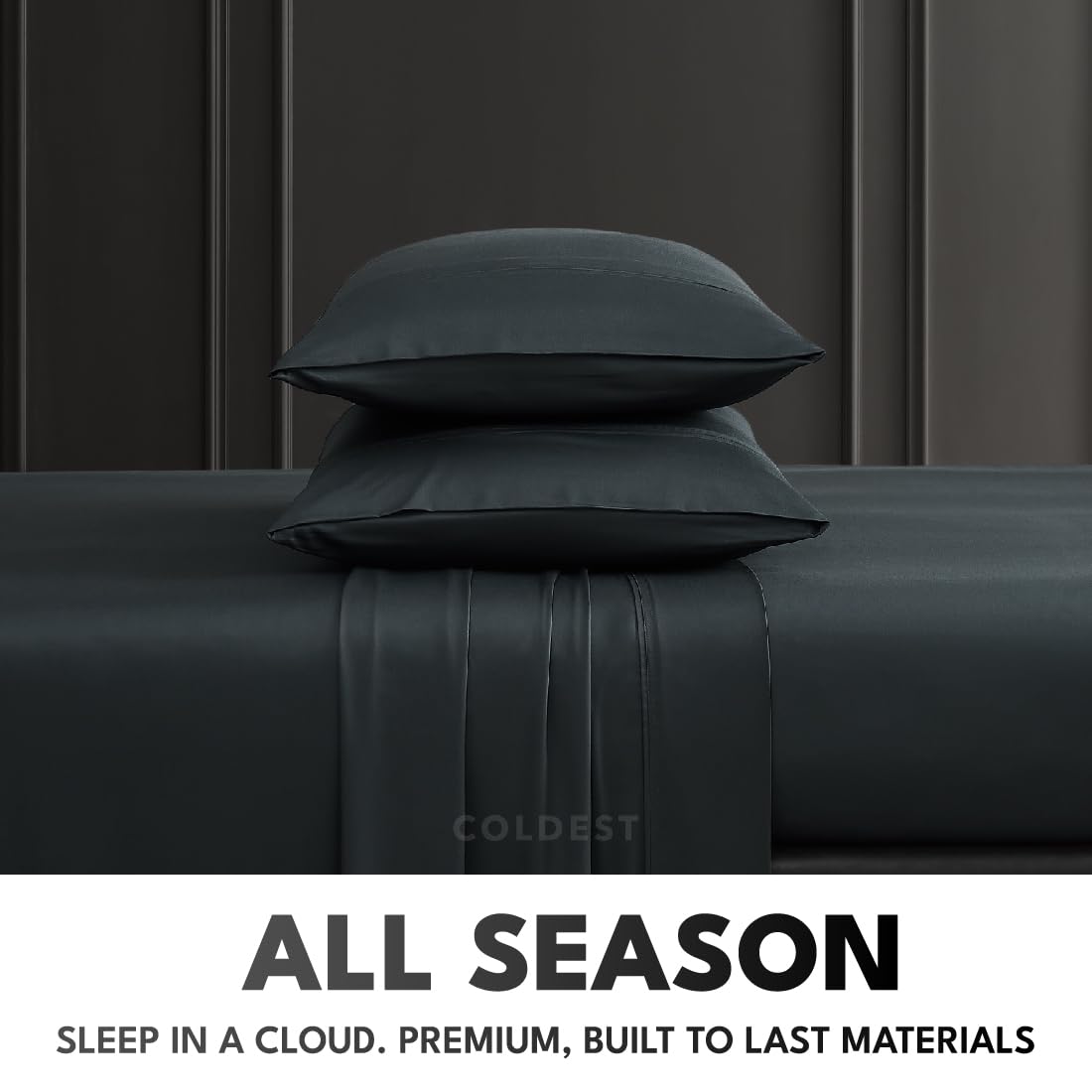 Coldest 100% Organic Viscose Derived from Bamboo Sheets, Luxury Ultra Soft & Cooling, Deep Pocket, Double Stitching - Ideal for Hot Sleepers - Queen Size 5 Pieces Set