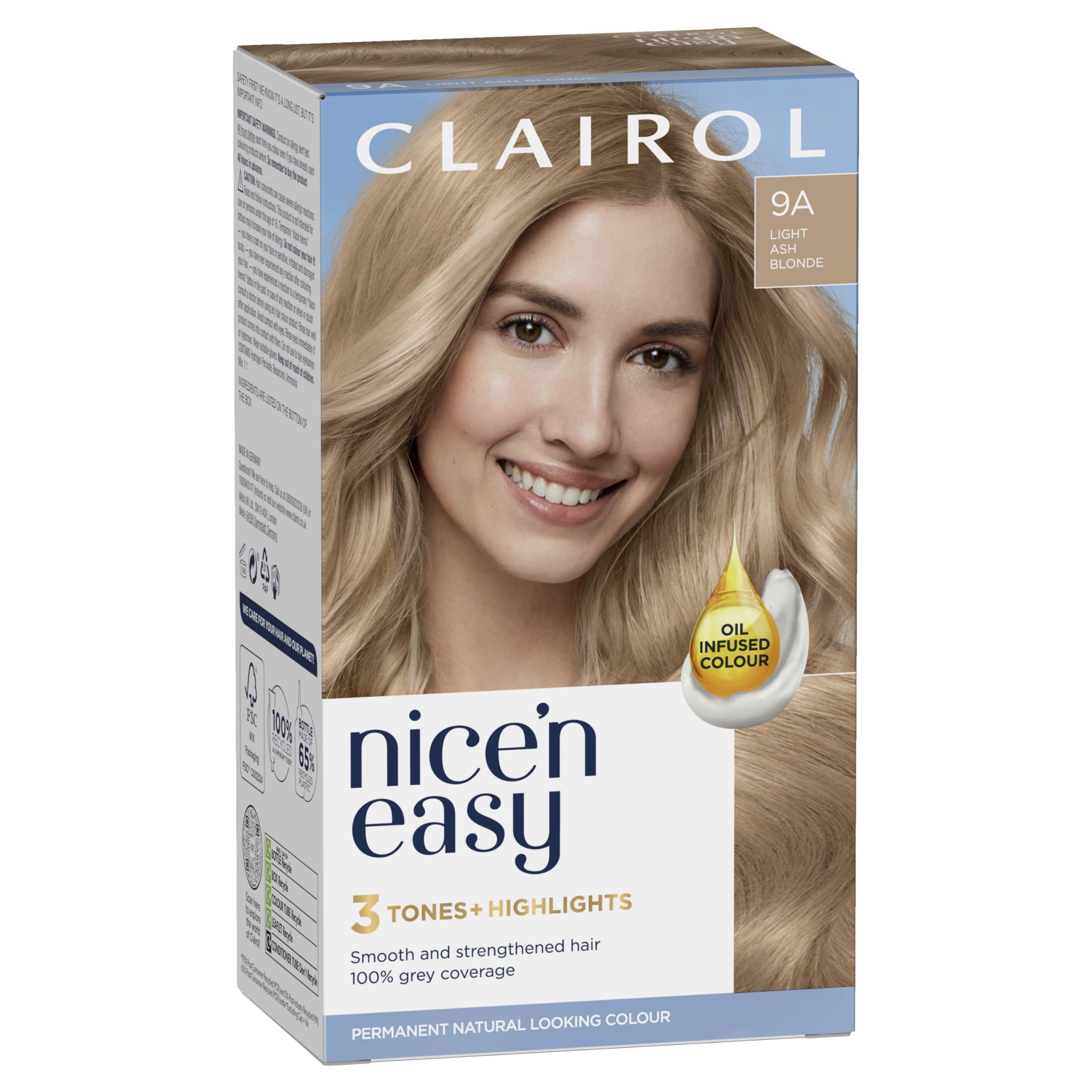Clairol Nice 'n Easy Permanent Hair Color, [9A] Light Ash Blonde 1 ea