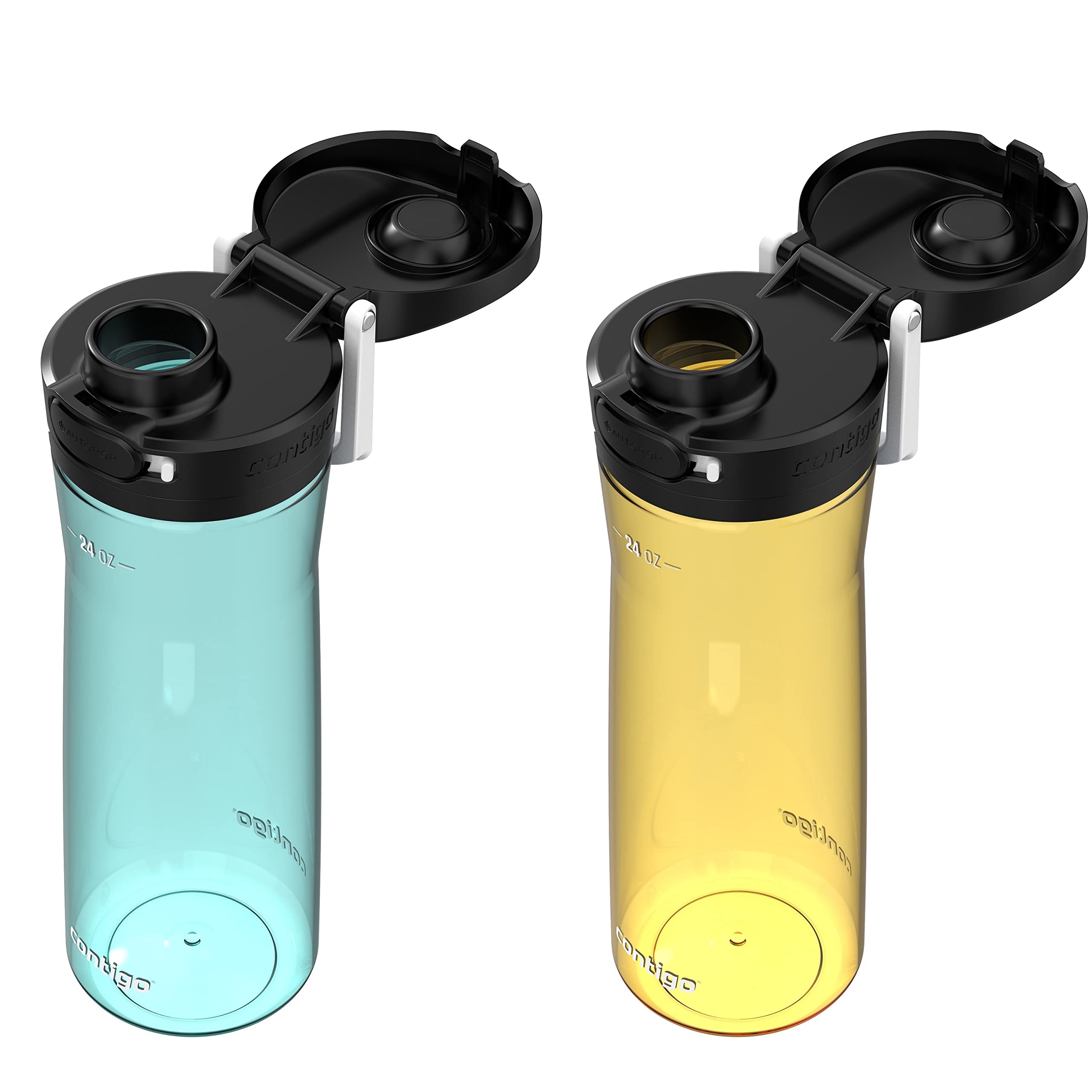 Contigo Jackson 2.0 BPA-Free Plastic Water Bottles with Leak-Proof Lid (24oz, 2-pack) Cortland Spill-Proof Water Bottle (24oz)