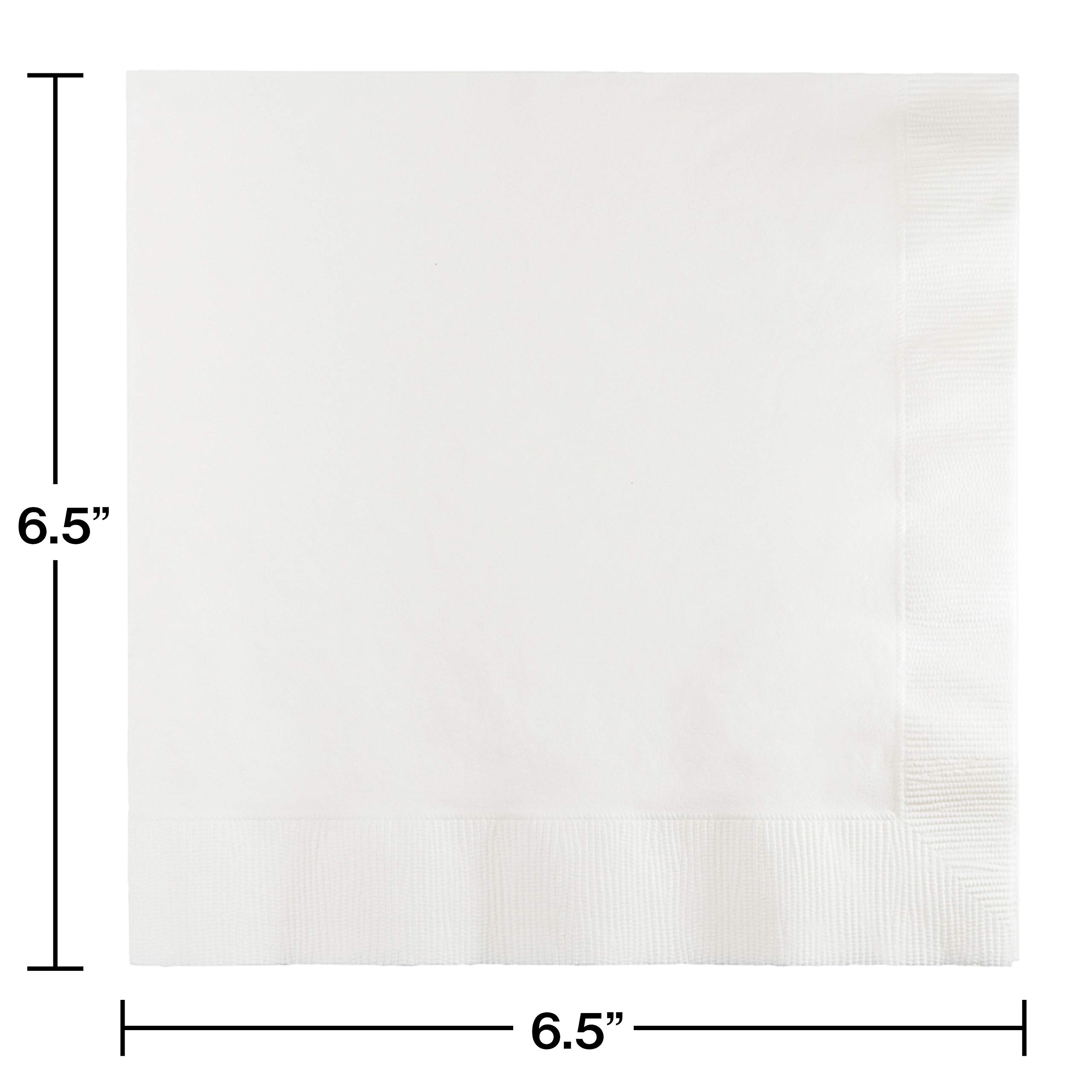 Creative Converting 500-Count Case Touch of Color 3-Ply Paper Lunch Napkins, White - 58000B