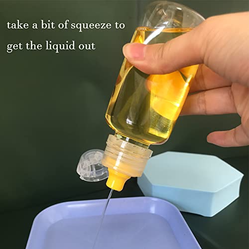 ZAYOIZY 4pcs Mini Honey Squeeze Bottle Refillable Condiment Container Dispenser with Flip Top, Camping/Travel Size Leakproof Bottles for Syrups, Ketchup, Salad Dressing, Cooking Oils