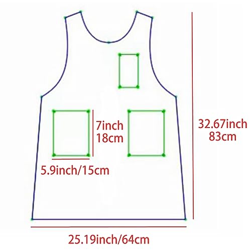 Yuaxme Women Cobbler Apron Japanese Style Aprons with 3 Pockets for Work Chef Kitchen (Pink)