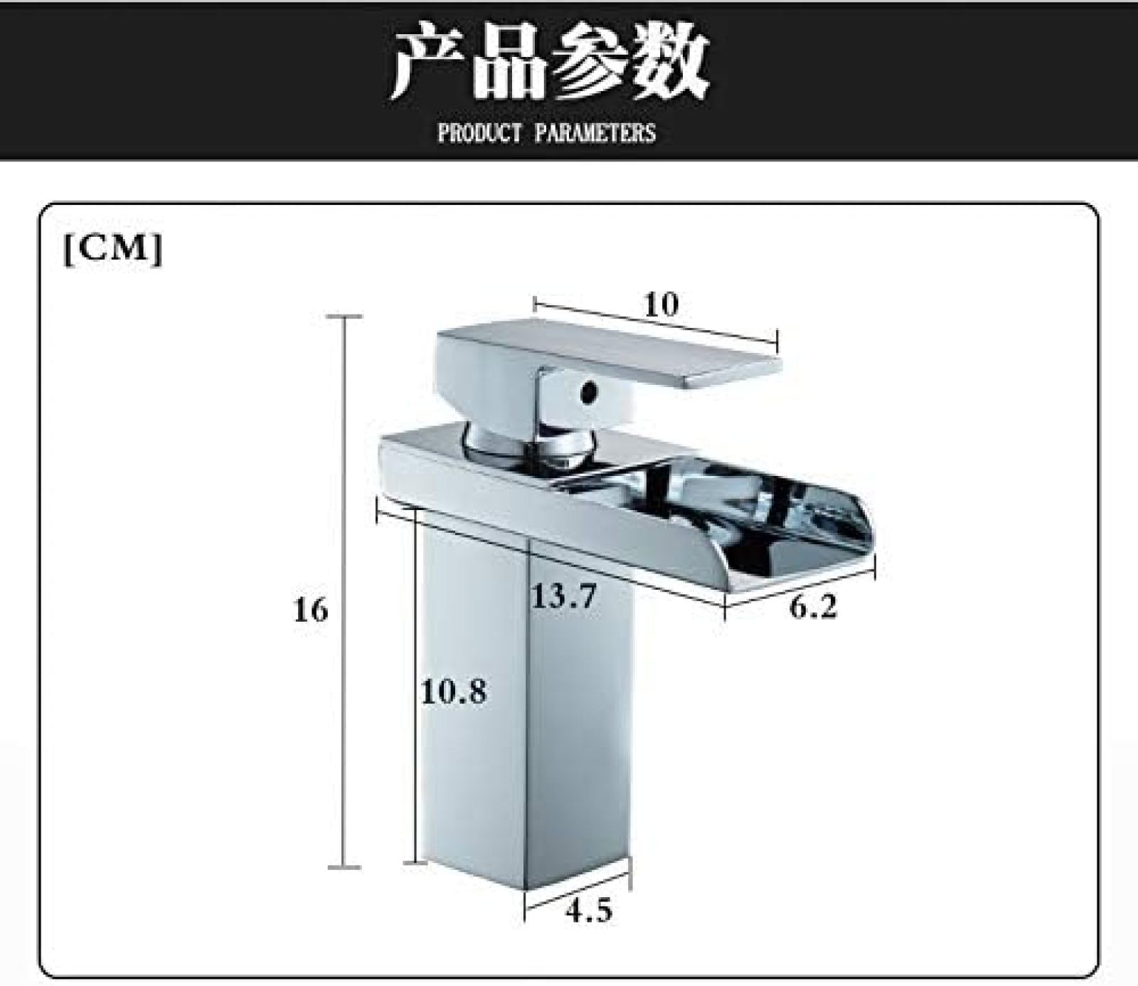 Kitchen & Bath Fixtures Taps Faucet,Bathroom Basin Single Hole Waterfall Hot and Cold Water Mixer