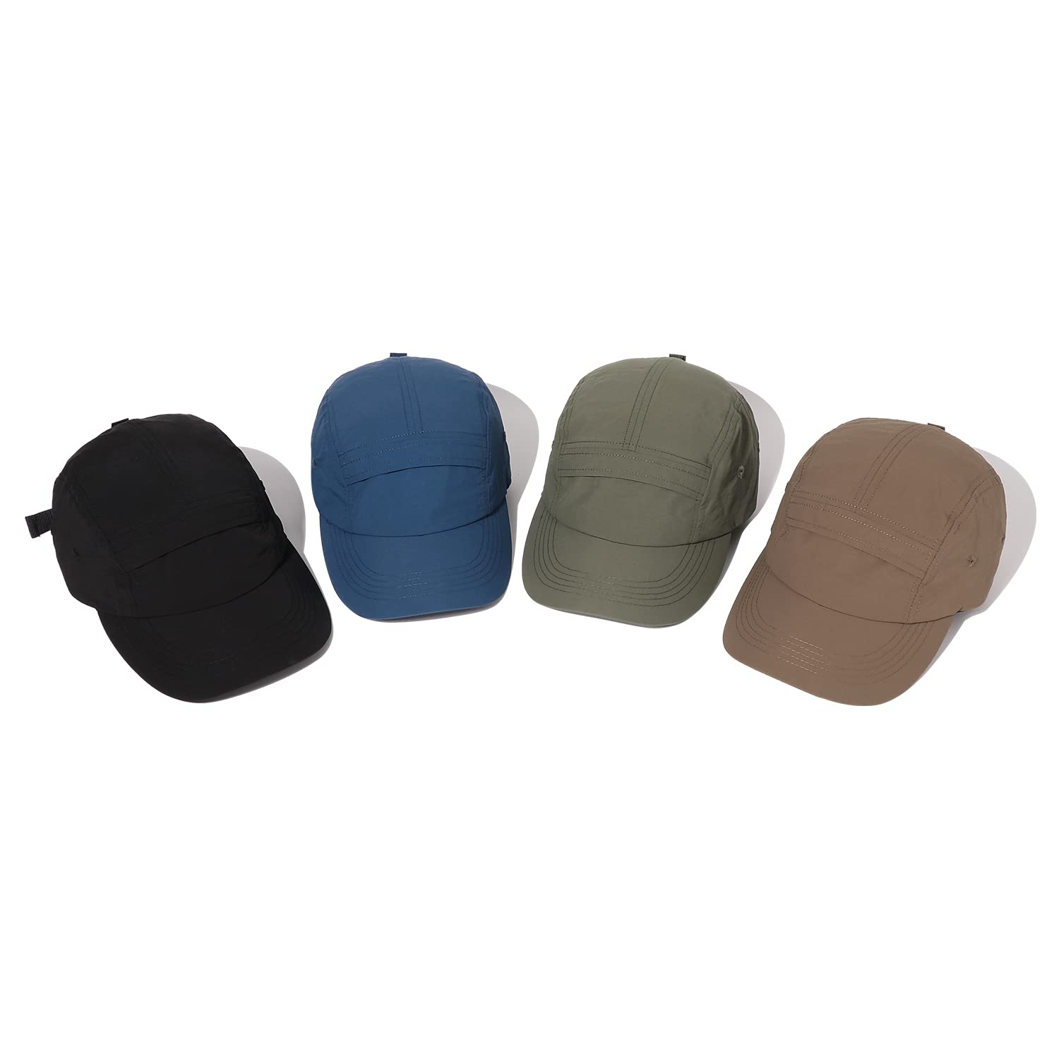 CLAPE Curved Brim 5 Panel Hat UPF50+ Sun Hats Quick Dry Outdoor Sports Run Cap (GD50-Black)