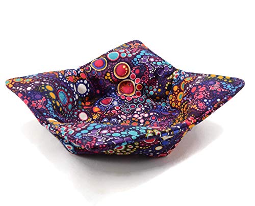 Purple Microwave Bowl Holder - Colorful Cotton Bowl Cozy
