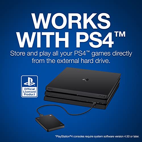 Seagate (STGD2000100) Game Drive for PS4 Systems 2TB External Hard Drive Portable HDD – USB 3.0, Officially Licensed Product