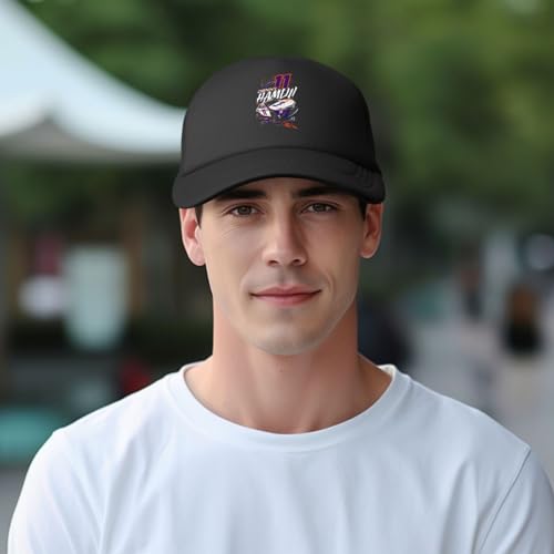 Denny Hamlin 11 Men's Adjustable Mesh Back Cap Curved Bill Snapback Mesh Baseball Cap Breathable Sun Hat