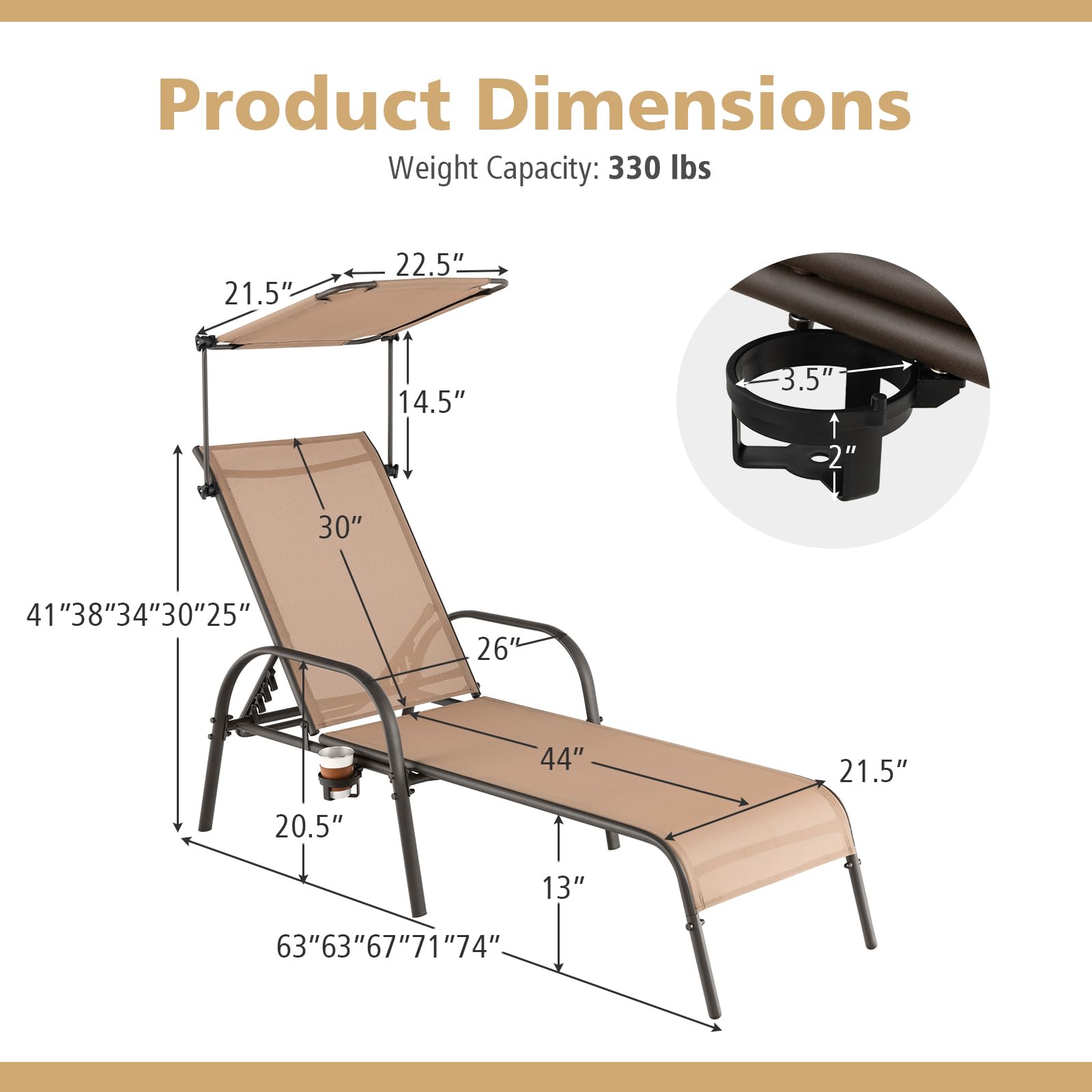 Lounge Chair Recliner, Brown