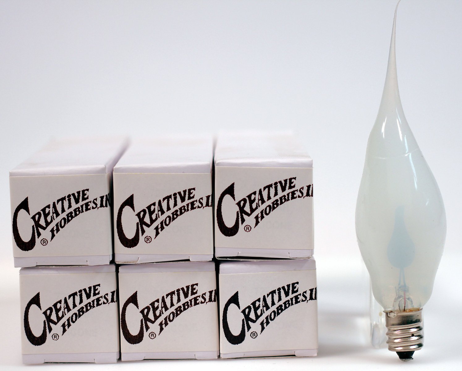Creative Hobbies® Silicone Dipped Flickering Flame Bulb, Country Style, Electric Candle Lamp Chandelier Light Bulbs, 3 Watt, Individually Boxed, Pack of 6 Bulbs