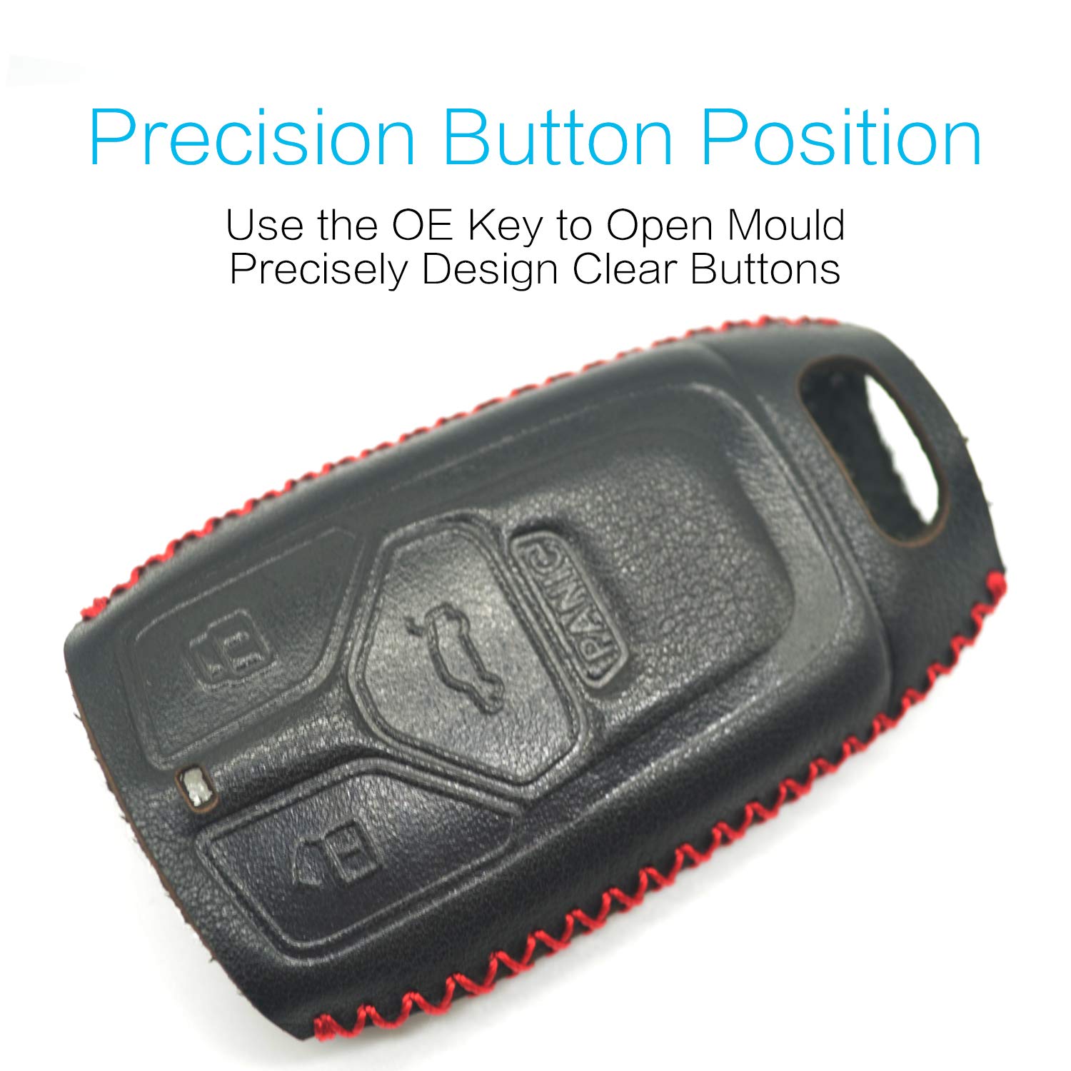 Compatible with Audi A4 allroad A5 A6 A7 A8 Q5 Q7 R8 RS7 S4 S5 S6 S7 S8 SQ5 TT TT Quattro RS5 Sportback TTS Smart Proxy Leather Case Protector Key Fob Cover Keyless Car Remote Holder