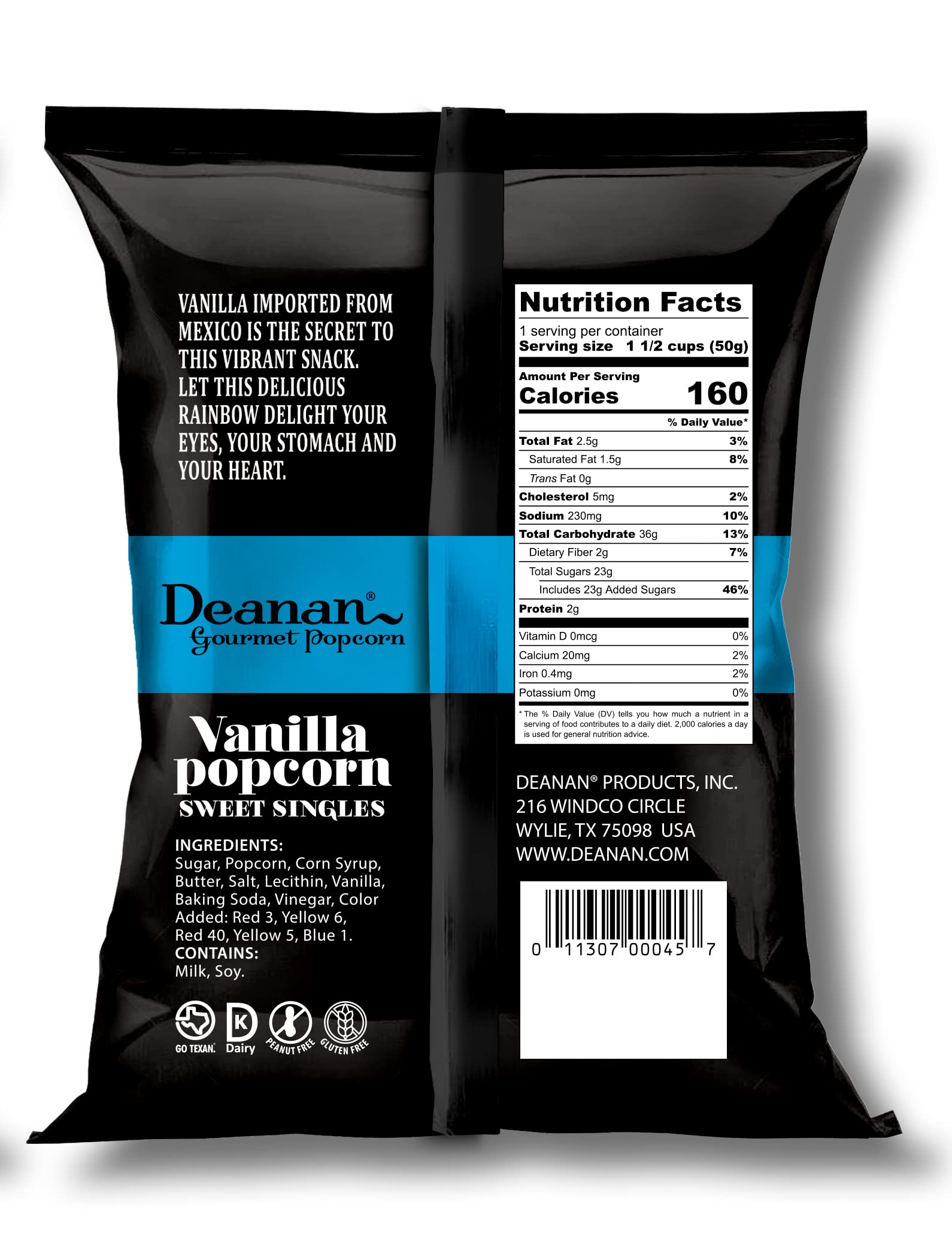 Deanan® Vanilla Popcorn "Sweet Singles" 12 count (1.8 oz each)