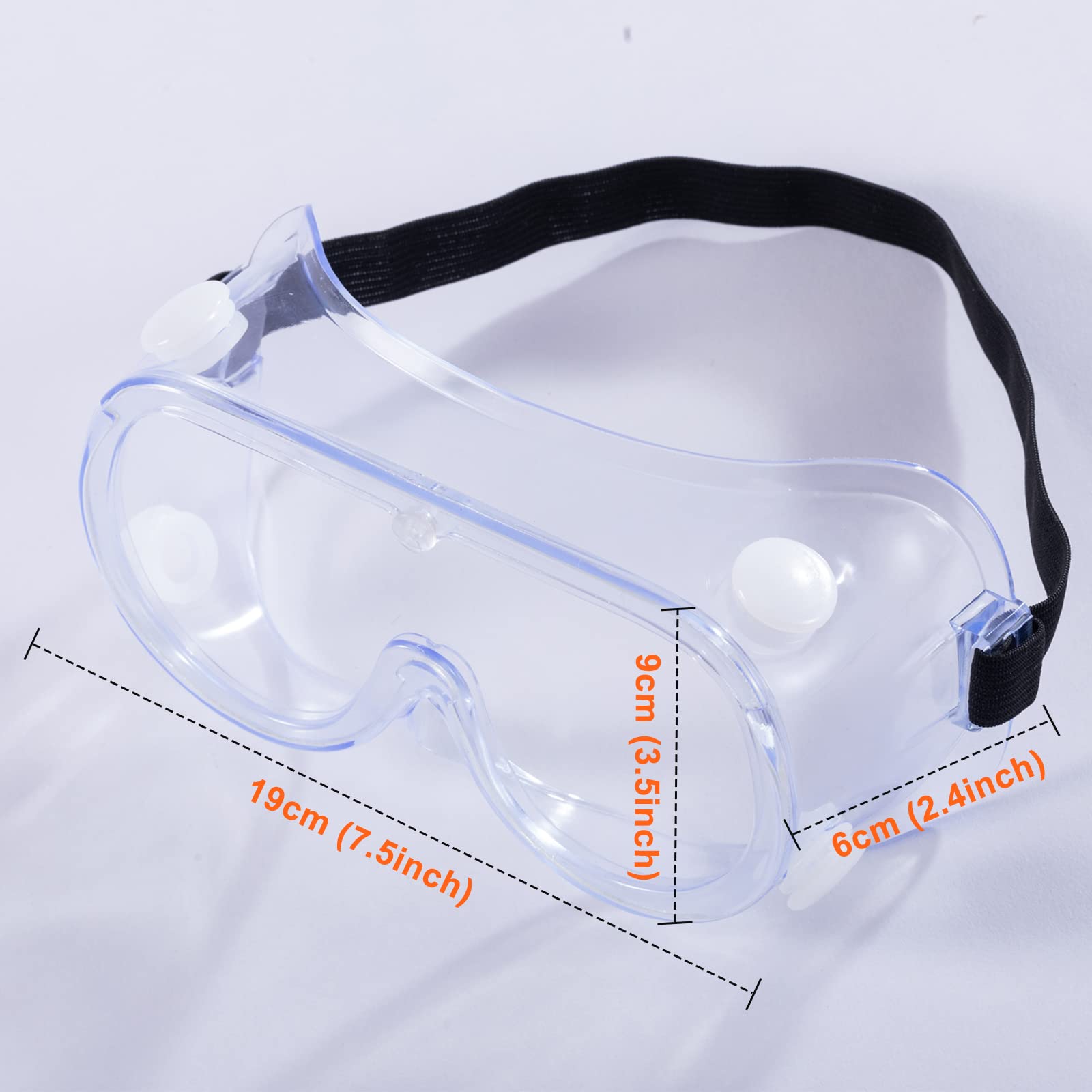 Golden Scute Safety Goggles Over Eyeglasses with Black Frame, Fog & Scratch Resistant Shooting Glasses Clear Eye Protection