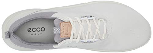 ECCO Women's Biom Hybrid 4 Gore-TEX Waterproof Golf Shoe, White/Silver Grey, 6-6.5