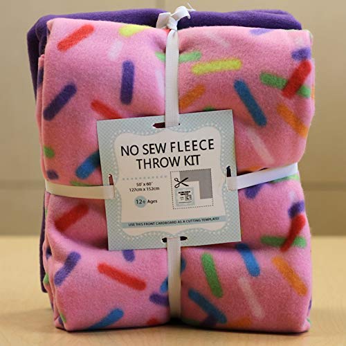 Sprinkles No-Sew Throw Anti-Pill Fleece Fabric Kit (50x60)