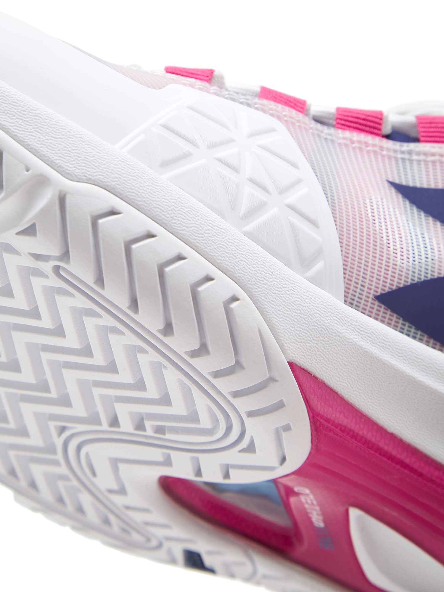 Diadora Women's Speed Blushield Fly 4+ All Ground Tennis Shoe (White/Blueprint/Pink Yarrow, 7.0)
