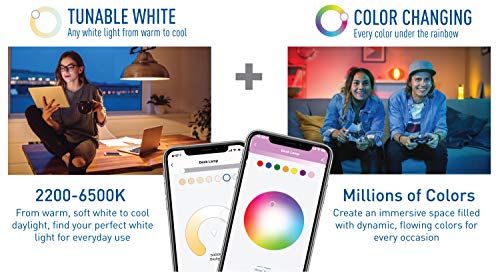 Cree Lighting Connected Max Smart Led Bulb Br30 Indoor Flood Tunable White + Color Changing, 2.4 Ghz, Compatible with Alexa and Google Home, No Hub Required, Bluetooth + WiFi, 4Pk