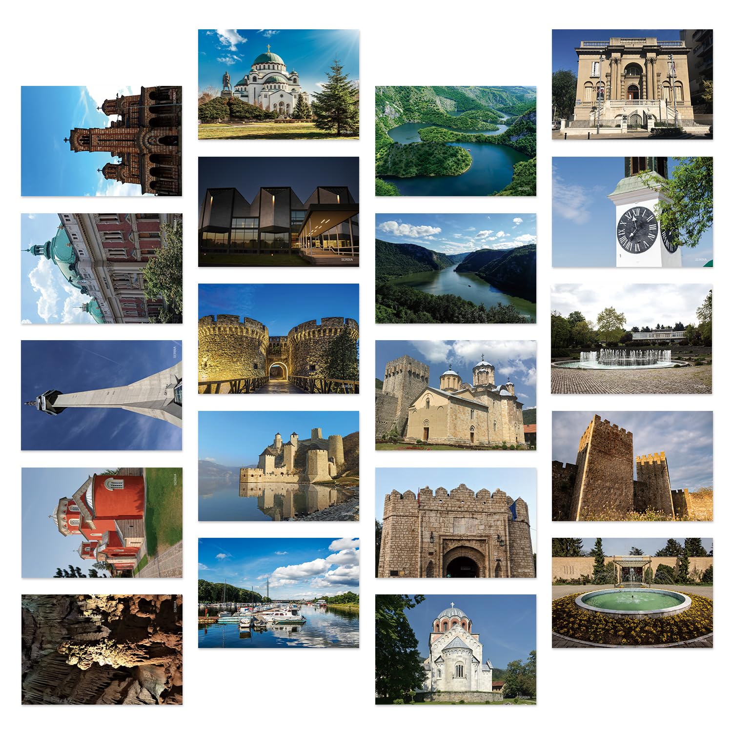 Dear Mapper Serbia Vintage Landscape Postcards Pack 20pc/Set Postcards from Around the World Greeting Cards for Business World Travel Postcard for Mailing Decor Gift