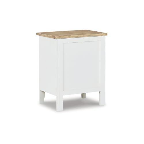 Signature Design by Ashley Gylesburg Farmhouse Accent Cabinet, End Table or Nightstand, 25" Tall, White