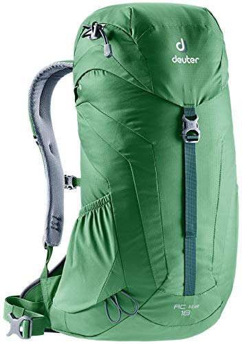 Deuter AC Lite 18 Men's 18 Liter Backpack with Lightweight Steel Frame and Ergonomical Straps | Hydration Compatible, Ventilated Back and Rain Cover for Day Hikes - Leaf