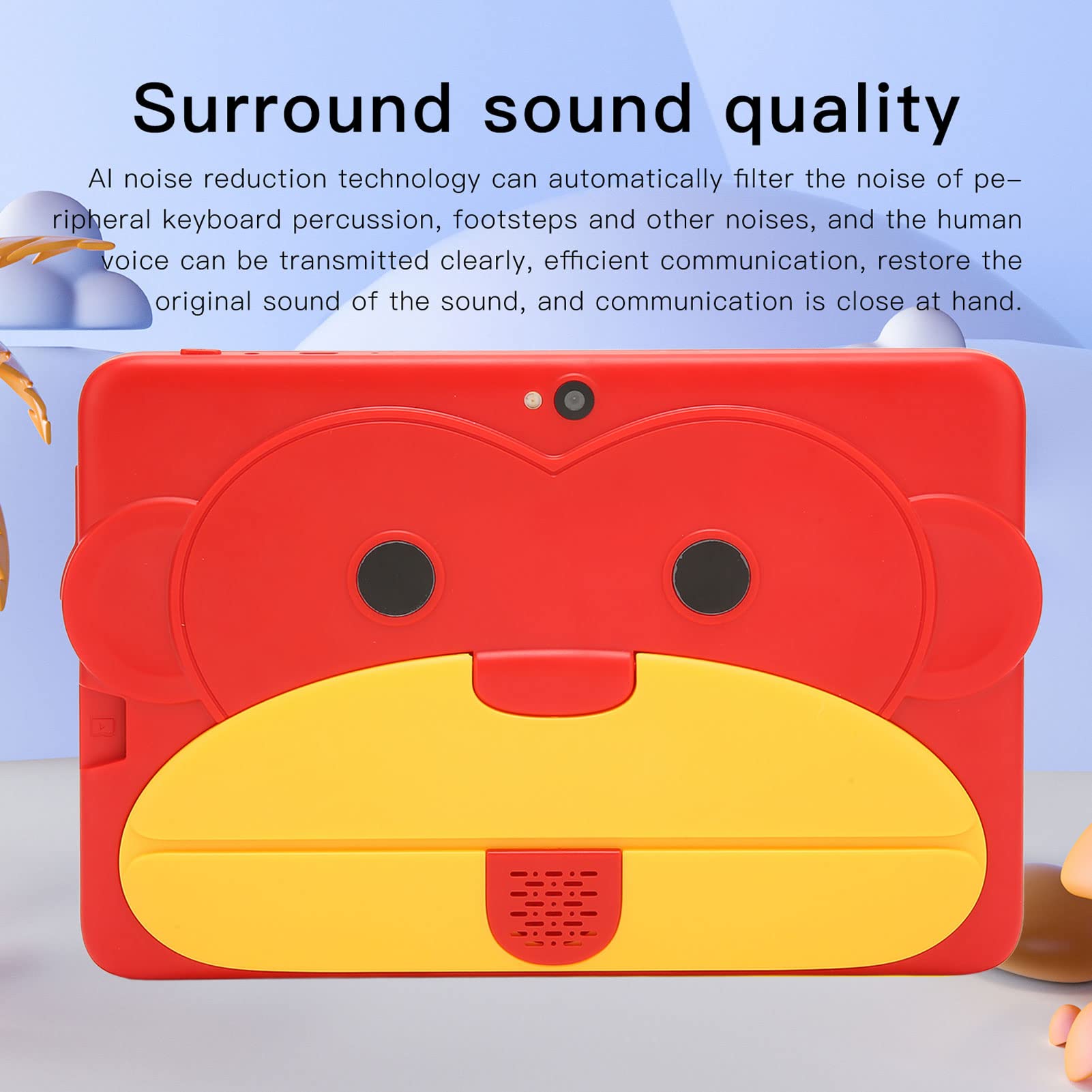Kids Tablet, Toddler Tablet 100‑240V Dual Camera 5G WiFi Dual Band with Stand for Home Red US Plug
