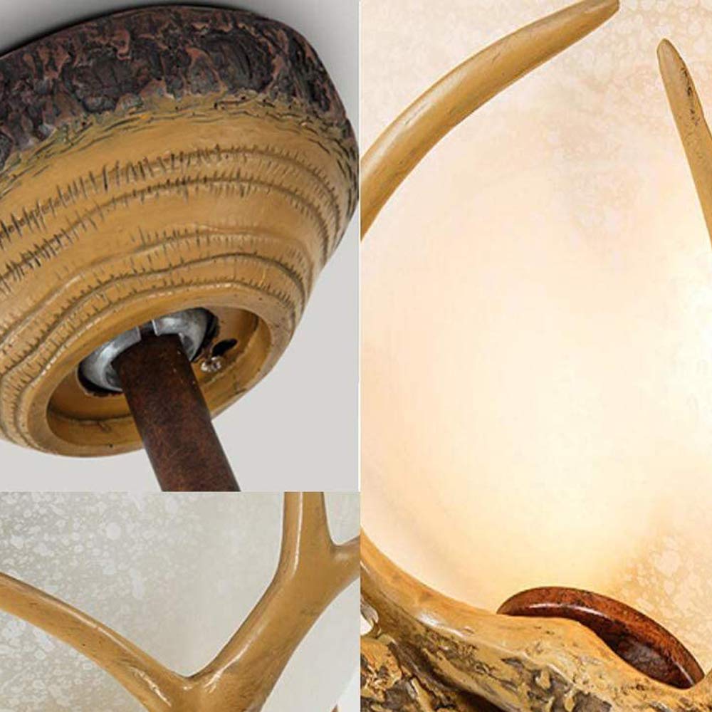D52inch Antler Chandeliers Fan Light Rustic Ceiling Fan Fandelier Ceiling Fan Chandelier Ceiling Fan cieling fan With remote control flush mount ceiling fan