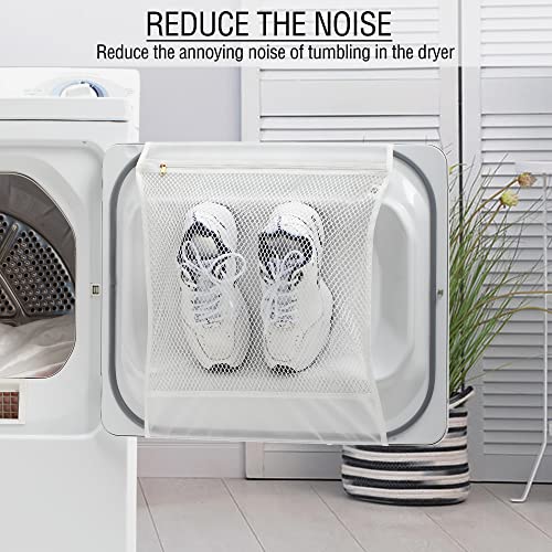 MIFNRO Sneaker Wash and Dry Bag for Dryer, Sneaker Drying Bag for Laundry, with 4 Suction Cup Hooks for Easy Installation, Use YKK Zipper(1 M )
