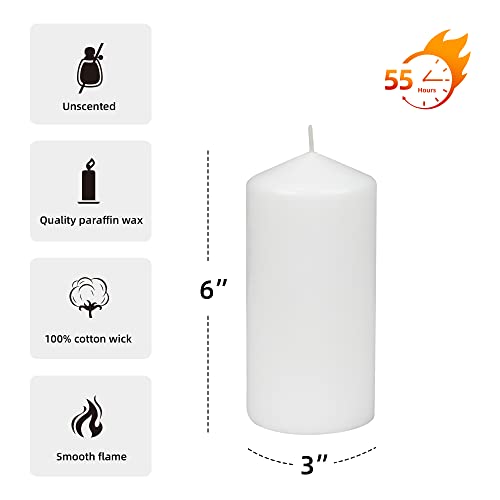 Zest Candle Pillar Candles, 3 by 6-Inch, White s