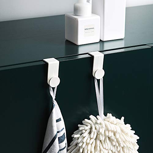 GOOFFY Door Metal Hooks for Hanging Creative Home Furnishings, No Nails, No Traces, 2-Pack Storage Hooks, Back Hooks for Bathrooms, Clothes, Cabinet Doors, S Hooks Hanger