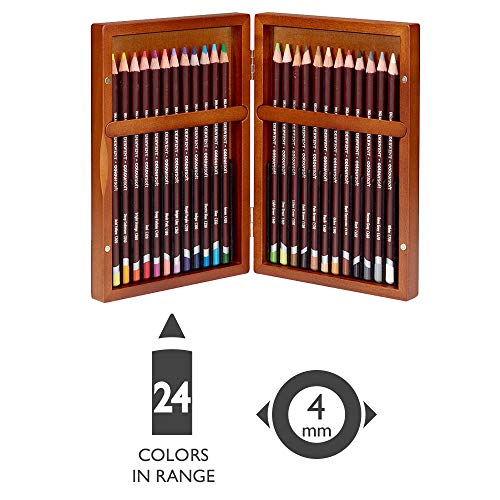 Derwent Colored Pencils, ColourSoft Pencils, Drawing, Art, Gift Set in Wooden Box, 24 Count (2300153)