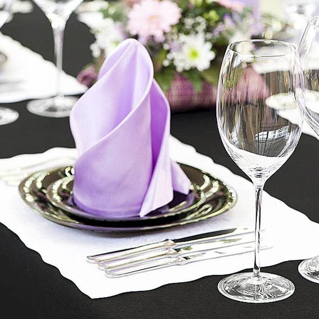 Tableclothsfactory 20x20 White Wholesale Polyester Linen Napkins for Wedding Birthday Party Tableware - 5 PCS