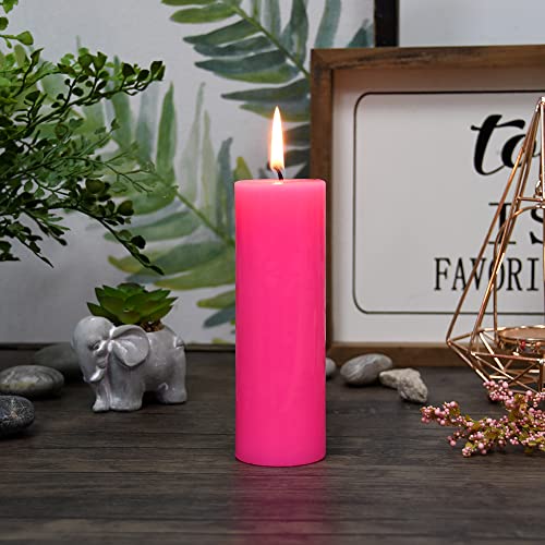 Zest Candle Pillar Candle, 2 by 6-Inch, Hot Pink
