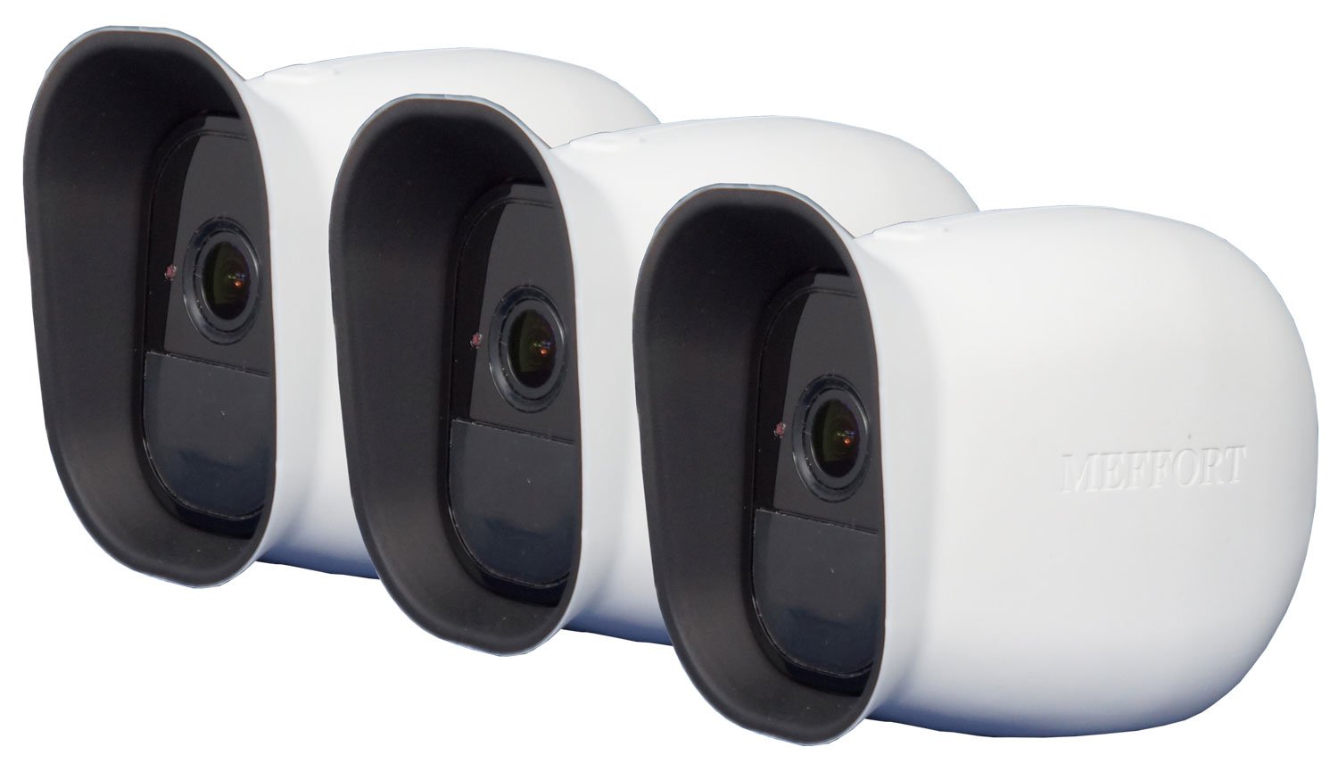 Silicone Case Skin with Dual Layer Sunshade Design, Clear (Not Fuzzy) Night Vision - Sun Glare UV Weather Protection Cover Compatible with Arlo Pro & Arlo Pro 2 Camera, 3 Pack (White)
