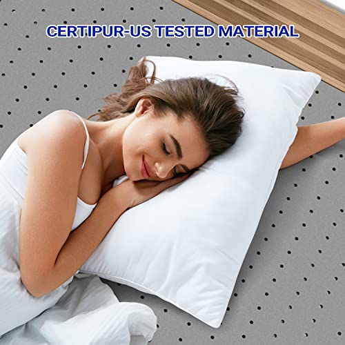 Maxzzz 2 Inch Memory Foam Mattress Topper King Size, Medium Firm Bamboo Bed Mattress Topper, Ventilated Mattress Pad CertiPUR-US Certified Plush