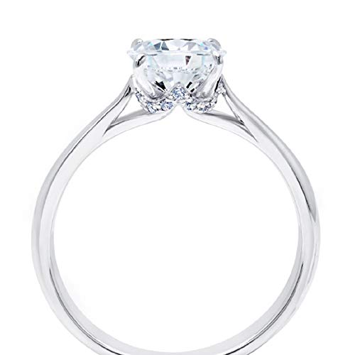 Dabangjewels 8mm Brilliant D/VVS1 Solitaire Cushion Cut 3.75 Ct White Diamond 14k White Gold Over .925 Sterling Silver Wedding Ring For Women