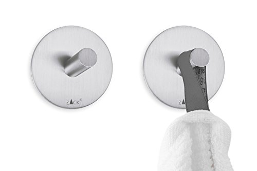 Zack 40306 Duplo Self-Adhesive Round Towel Hook, 1.81-Inch, 2-Piece