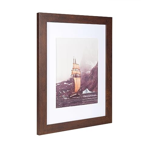kennethan 11x14 Picture Frame Dark Brown 2 Pcs in 1 set 11x14 Frame can Display 8x10 Picture with Mat or 11x14 Without Mat on the Wall