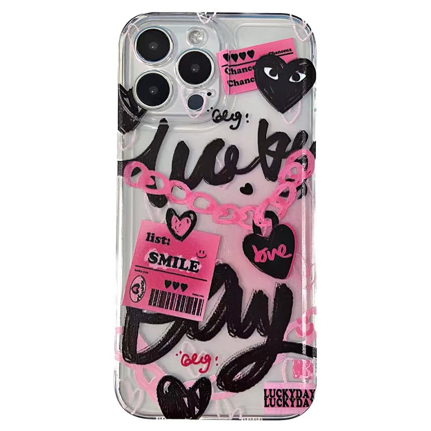 LOLAGIGI for iPhone 13 Case Cute Collage Heart Kawaii Funny Girly Y2K Print Aesthetic Design for Women Girls Boys Soft TPU Case Cover for iPhone 13, 6.1"', White