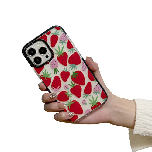 LOLAGIGI for iPhone 14 Pro Case for Women, Cute Strawberry Print Girly Design Kawaii Fruit Cartoon Pattern for Girls Teens Soft Clear TPU Case Cover for iPhone 14 Pro (6.1")