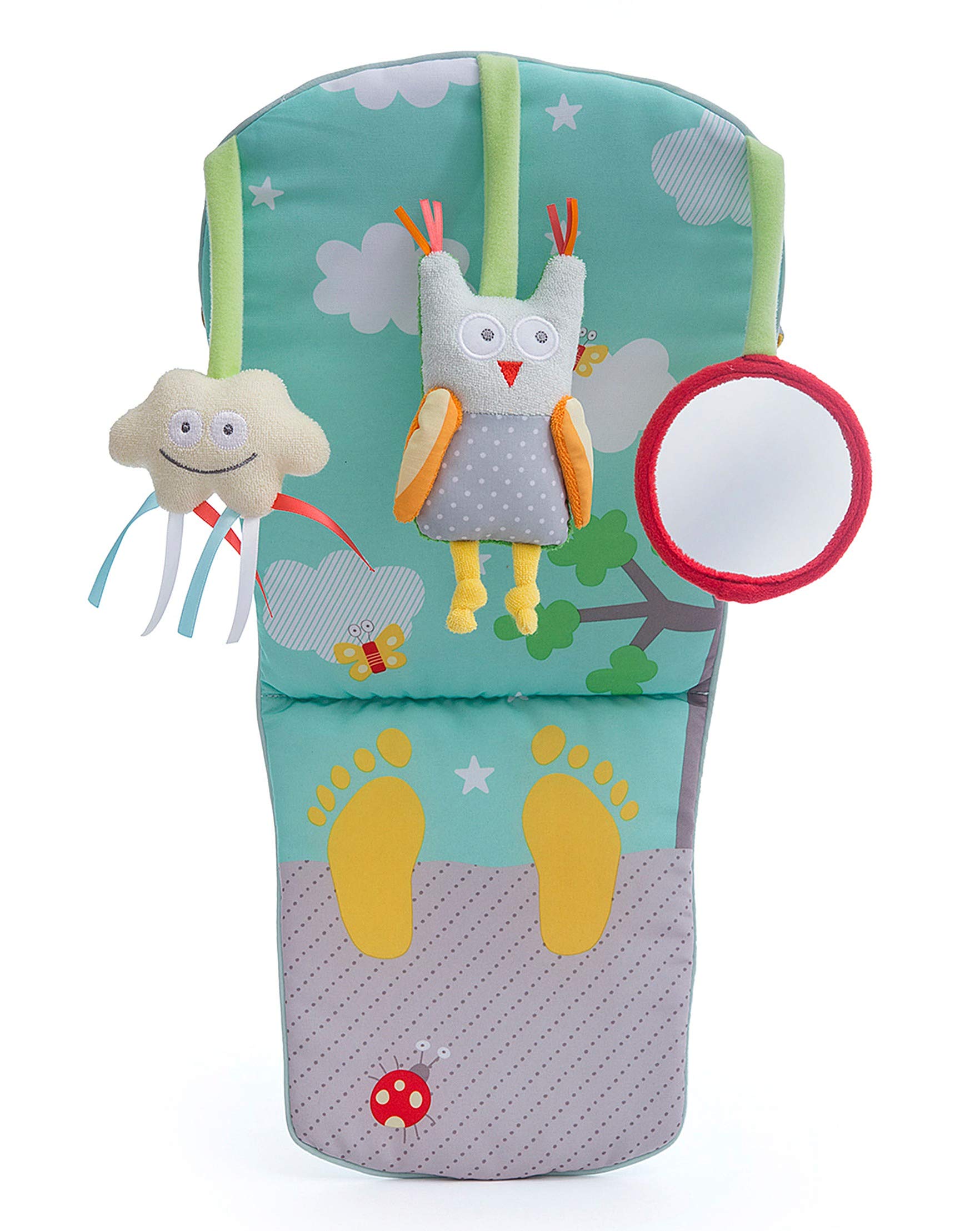 Taf Toys Play & Kick Car Seat Toy | Babyās Activity & Entertaining Center. Keep Baby Calm While Driving. Important - Suitable ONLY for Cars with Adjustable HEADREST with Metal Poles