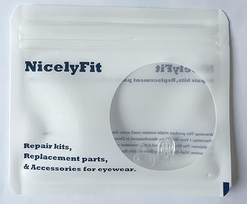 NicelyFit Clear Nose Pads for Oakley Eyeglass Frames Keel Tincan Tinfoil Tailpin Caveat Feedback Holbrook Metal Tailback etc (2 Pairs), 12mm x 7mm