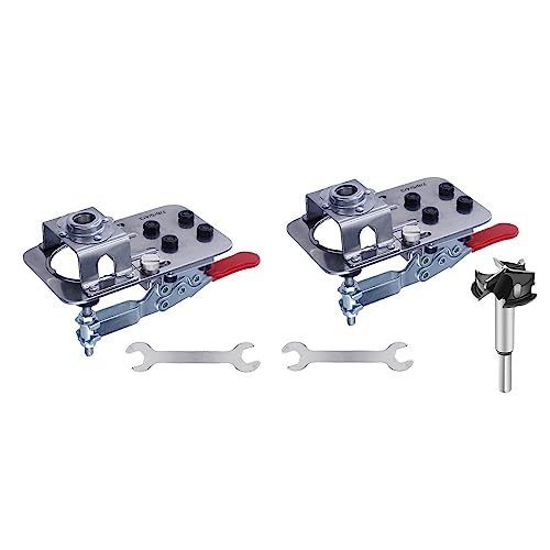 Concealed Hinge Jig with Clamp Drilling Guide Hole Locator Kits Hinge Punching Tool for Cabinet Door Hinges Inset Stainless Steel Opening Locator